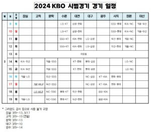 2024년 KBO 프로야구 시범경기 일정 및 예매 방법은?